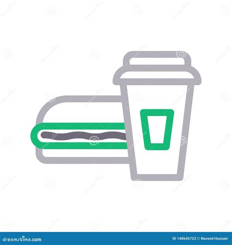 Linha De Cor Fina cone Da Bebida Do Vetor Ilustração do Vetor