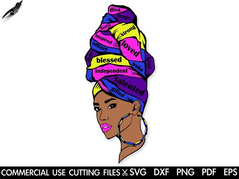 Black Girl With Turban Svg Afro Svg Black History Month Svg Afro