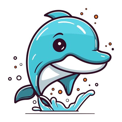 Lindo Delf N De Dibujos Animados Saltando Fuera Del Agua Ilustraci N
