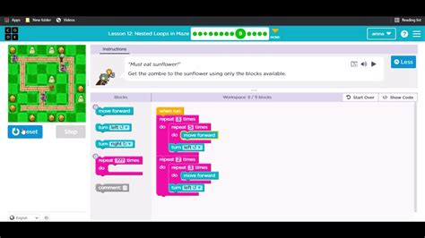 Lesson Nested Loops In Maze Express Course Complete Solution Of