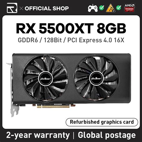 Jieshuo RX5500XT Placa Gr Fica AMD Gaming 8GB Radeon GDDR6 RX 5500 XT