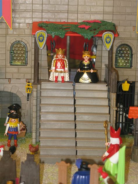 Diorama Playmobil scène village moyen age médiéval chateau fort Château