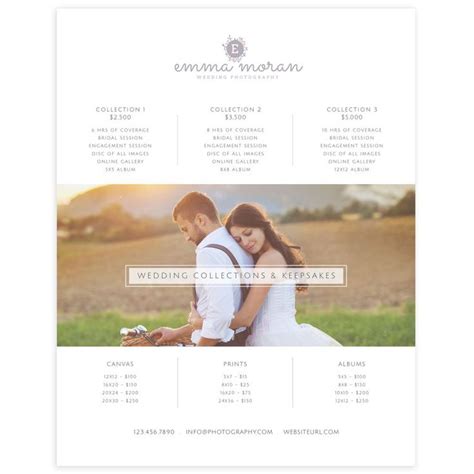 Price Guide Templates For Photographers Mockaroon Wedding