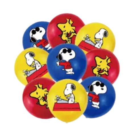 Pack 12 Globos Látex Cumpleaños Snoopy Tu Fiesta a un Click