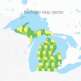 Freepiker Michigan Map Colorful Vector Design
