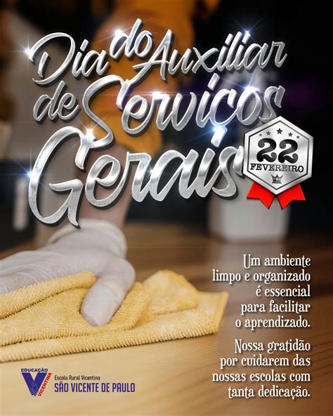 Dia do auxiliar de serviços gerais 2022 Escola Rural São Vicente de