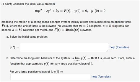 solved 1 point consider the initial value