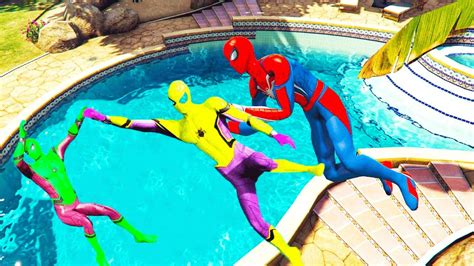 GTA 5 Rainbow Spider Man Water Fails Ragdolls Euphoria Physics Part