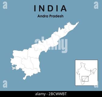 Andhra Pradesh Administrative And Political Map India Stock Vector