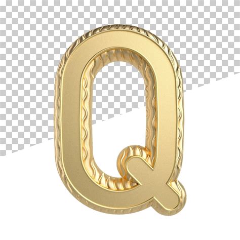 Premium PSD Letter Q 3d Gold Luxury Render