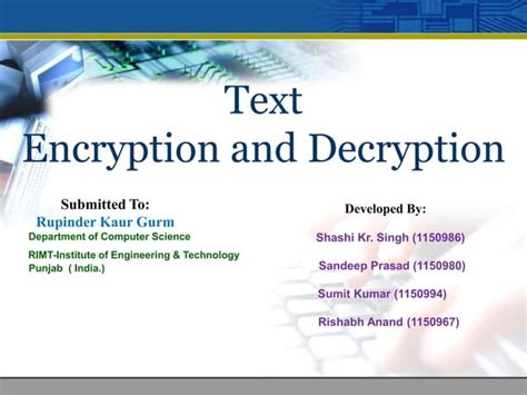 encryption and decryption ppt