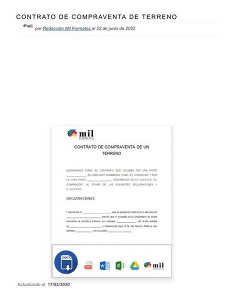 Carta De Compraventa De Terreno Ejemplos Y Formatos Cartasyformatos