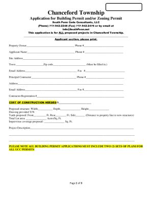 Fillable Online Application For Building Permit And Or Zoning Permit