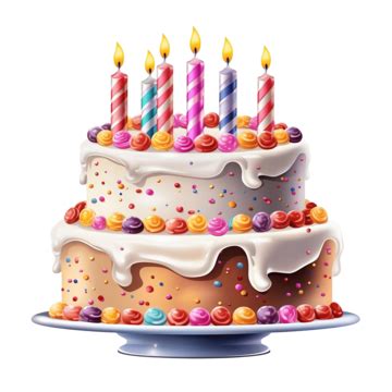 Cute Birthday Cake With Candles Ai Generated Cake Birthday Wedding