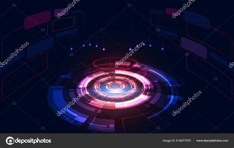 Abstract Hud Portals Teleports Circle Digital Circuit Concept Light