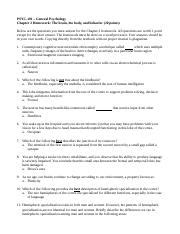 Psyc Chapter Hw Docx Psyc General Psychology Chapter