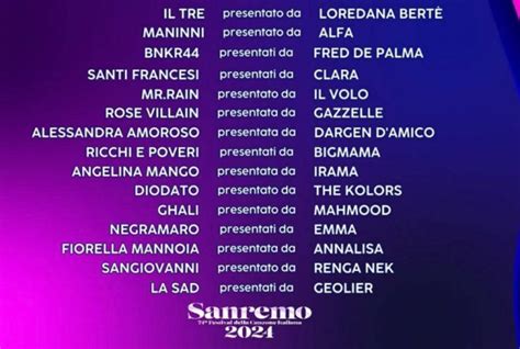 Sanremo 2024 La Scaletta Della Terza Serata Con Teresa Mannino