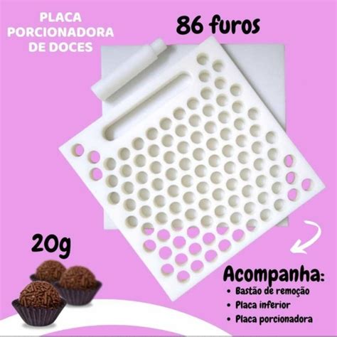Placa Porcionadora Dosadora De Doces Brigadeiro G Furos