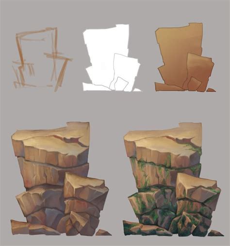 How To Draw Textures How To Draw Rocks Concept Art Tutorial Digital