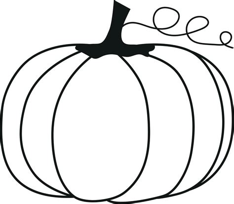 Pumpkin Vector Silhouette Hand Drawn Black And White Contour Of