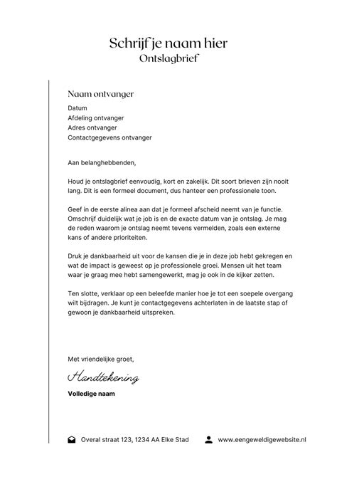 Hoe Schrijf Je Een Ontslagbrief In Eenvoudige Stappen