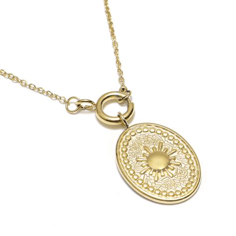 Collier médaille ovale en acier inoxydable VEA