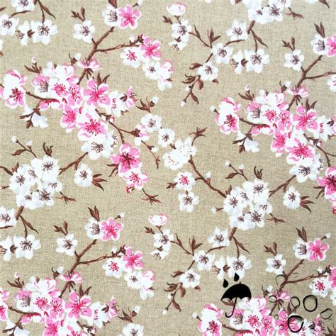 Tissu Enduit Imprim Au M Tre Toile Imperm Able Fleur Japon