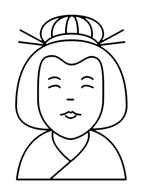 Páginas para colorear de mujer japonesa Japón para colorear Páginas