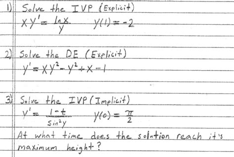 solved solve the ivp explicit xy ln x y y 1 2