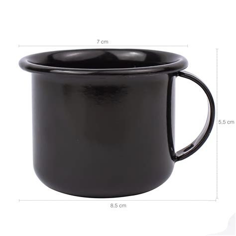 Mini Caneca Esmaltada Alça 90ml Xícara Em Ágata Para Café