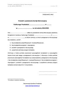 Protok Z Posiedzenia Komisji Rekrutacyjnej Na Rok Szkolny