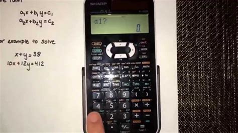 solving a linear system with two unknowns using a calculator sharp el 520x youtube