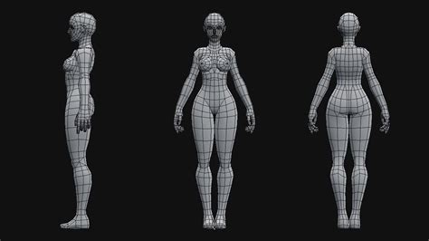 3d Model Low Poly Female Base Mesh Vr Ar Low Poly Cgtrader