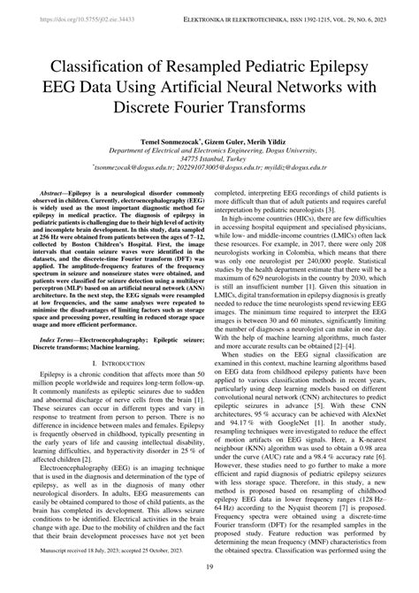 pdf classification of resampled pediatric epilepsy eeg data using artificial neural networks