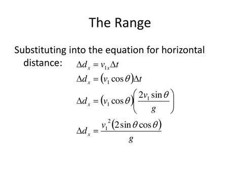 Projectile Motion Equations Range