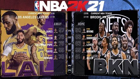 Los Angeles Lakers Vs Brooklyn Nets NBA 2K21 YouTube