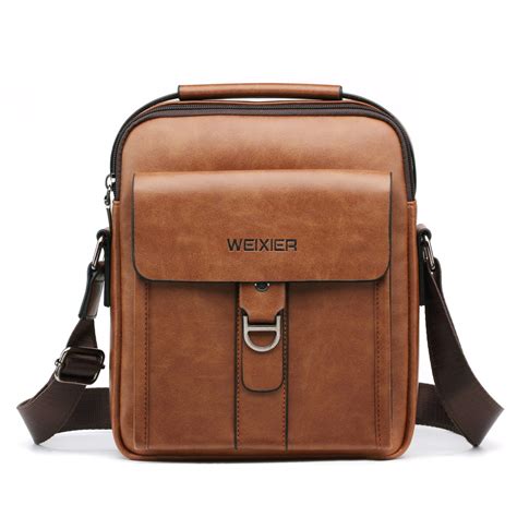 Bolsa De Ombro Mensageiro Carteiro Masculina Casual Couro Weixier