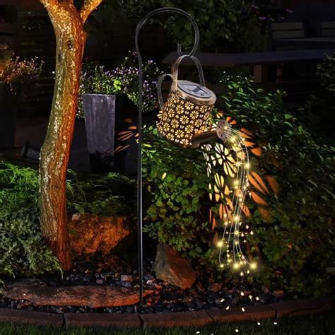 Arrosoir solaire à LED à suspendre en forme de cascade Lumières