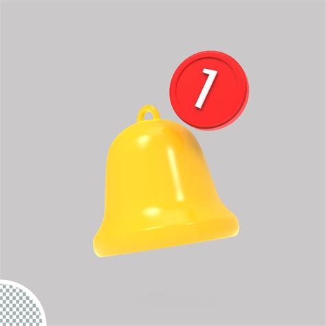 Premium Psd D Notification Reminder Yellow Bell Icon Sign