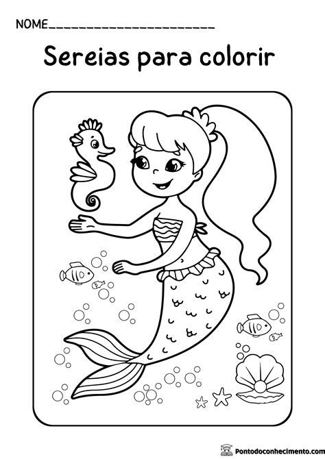 Sereias Para Colorir Ponto Do Conhecimento