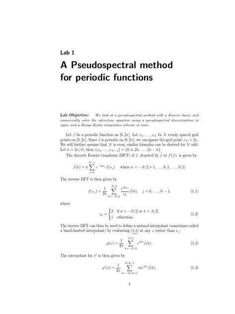 a pseudospectral method for periodic functions pdf discrete fourier transform functions