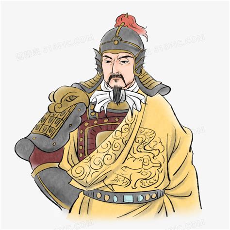 手绘南宋大将军岳飞水彩插画免抠元素图片免费下载 PNG素材 编号vwxido36w 图精灵