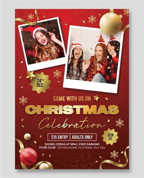 Creative Christmas Party Flyer Template PSD Ksioks