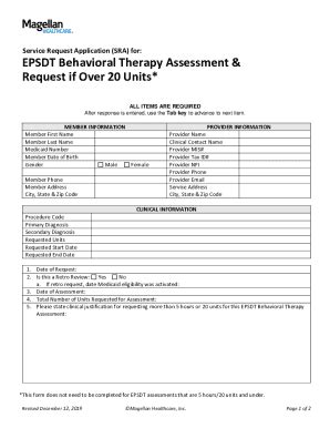 Fillable Online Behavioral Therapy Initial Authorization Request Form