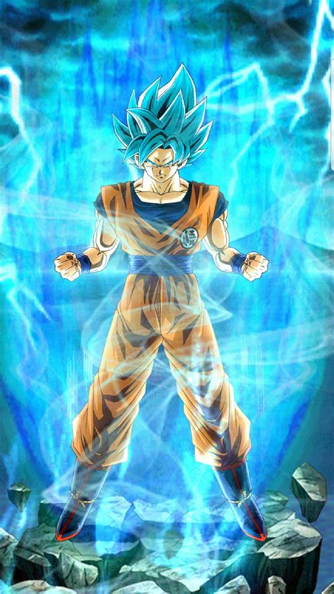 SSJ God Goku Dragonball Dragonballz Super Blue Dokkan Anime