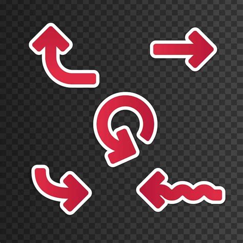 Conjunto De Vector Libre De Pegatinas De Flecha Roja Vector Premium
