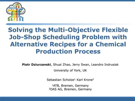 solving the multi objective flexible job shop scheduling problem with alternative recipes for a