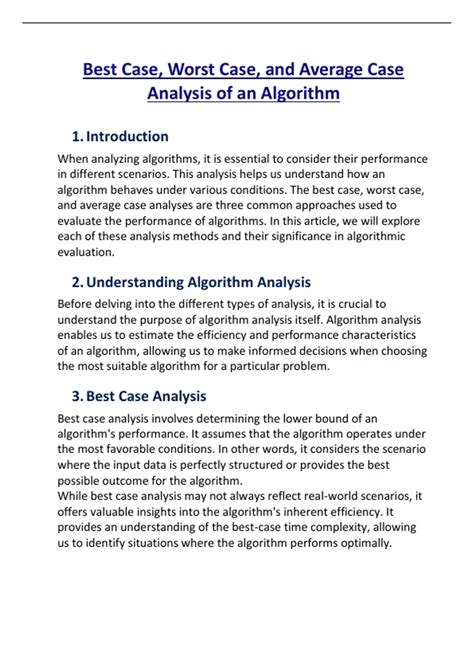 summary best case worst case and average case analysis of an algorithm 6323 stuvia us