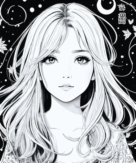 Un boceto digital diseño de ilustración de arte vectorial de una linda