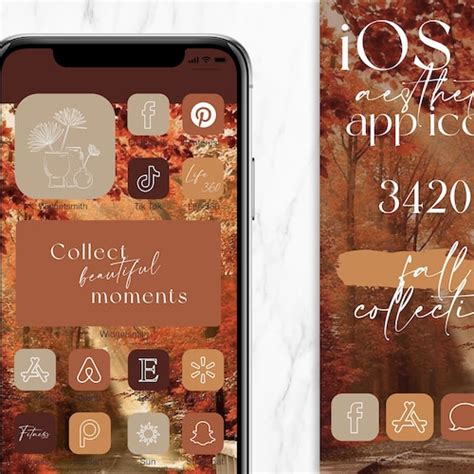 Rustic Fall Aesthetic IOS 14 Icons Pack Phone Icons Etsy